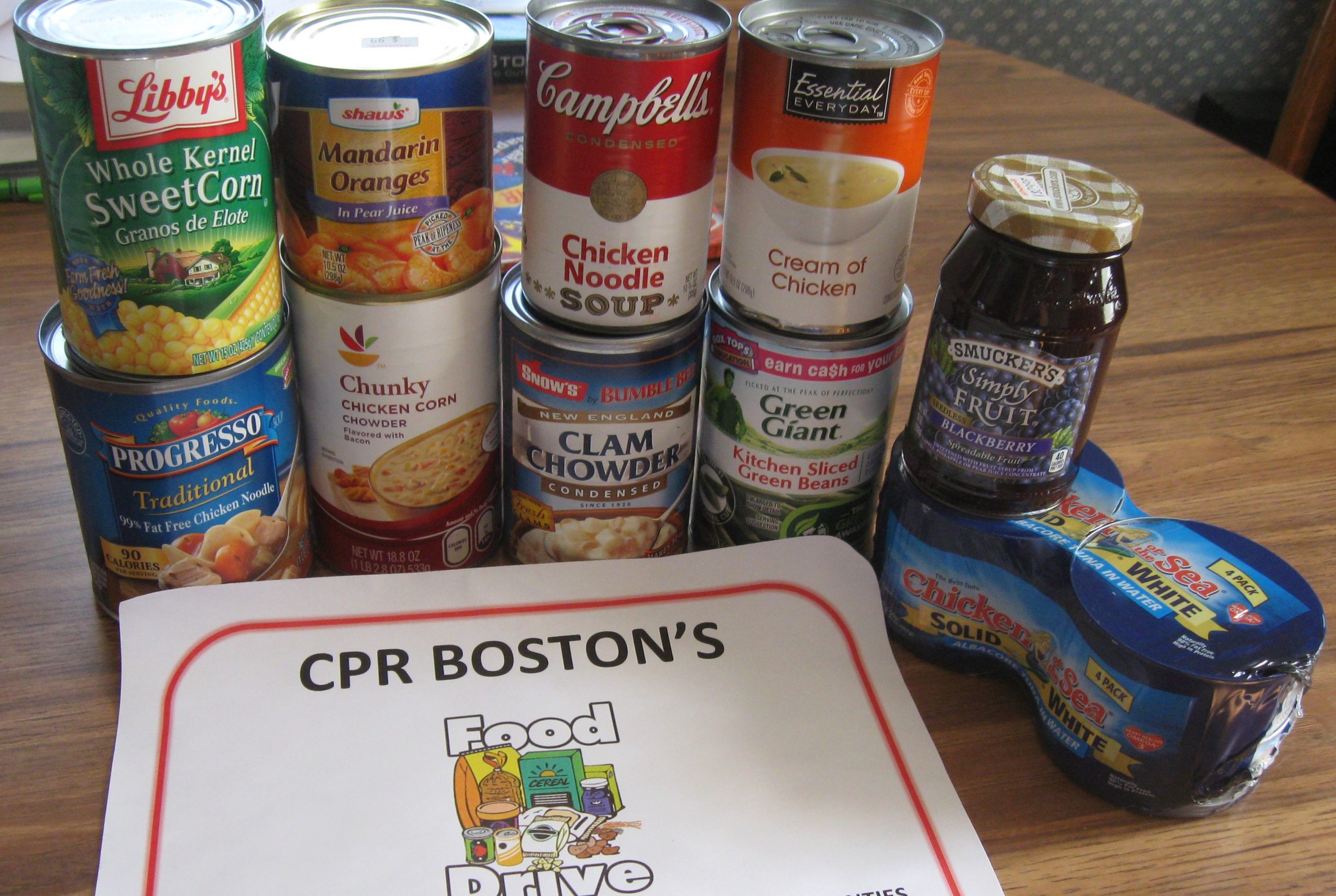 CPR Boston Food Drive 1/17/13 - CPR classes in Boston